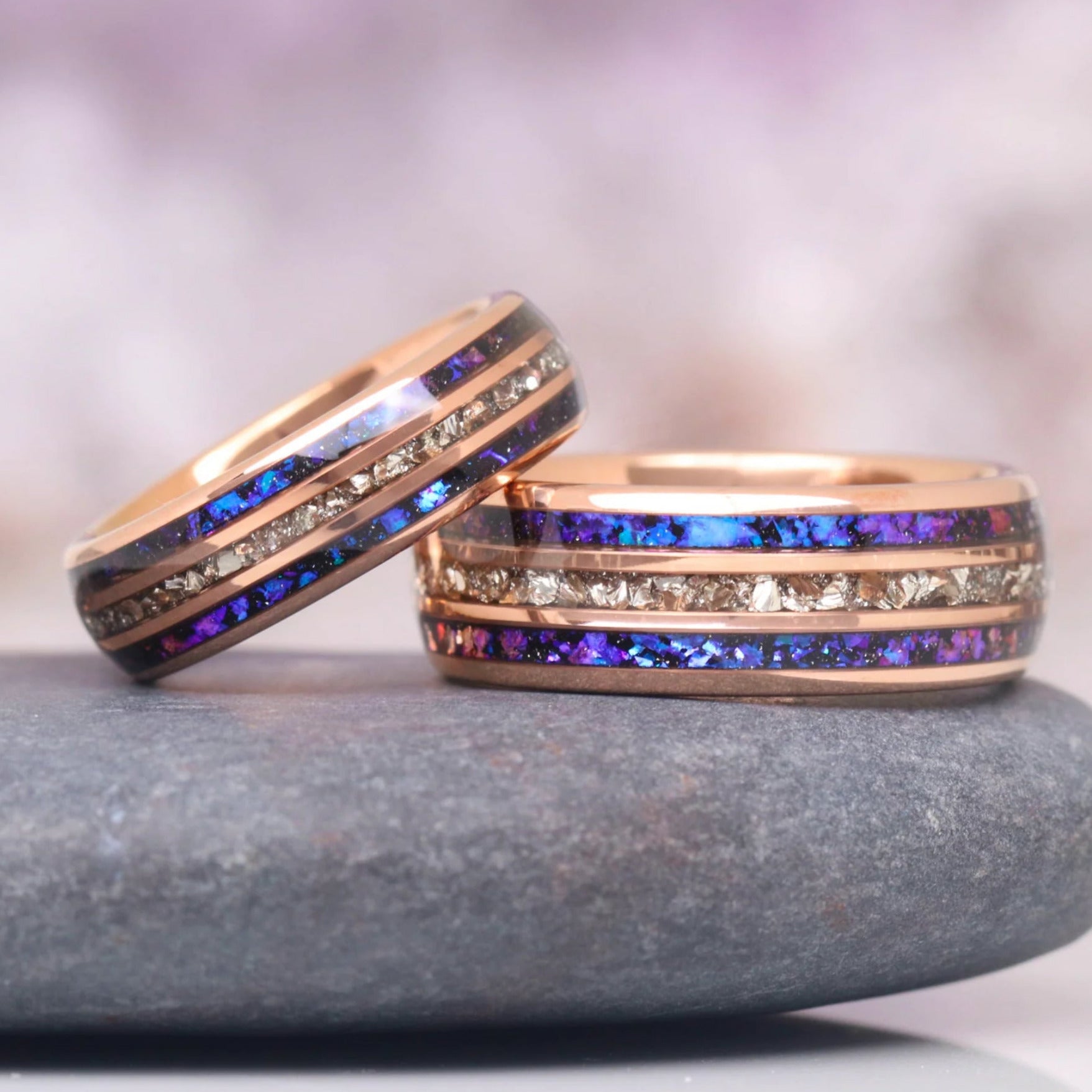 Leuchtende - Ringe Set | Wolfram, Orionnebel und zerstoßener Diamant