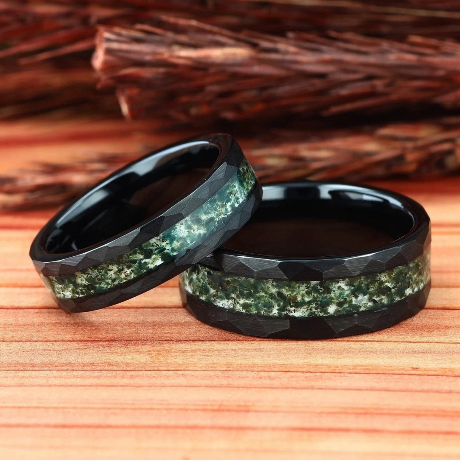 The Oasis Matching Ring Set - Mens Ring - Womens Ring - Wedding Bands